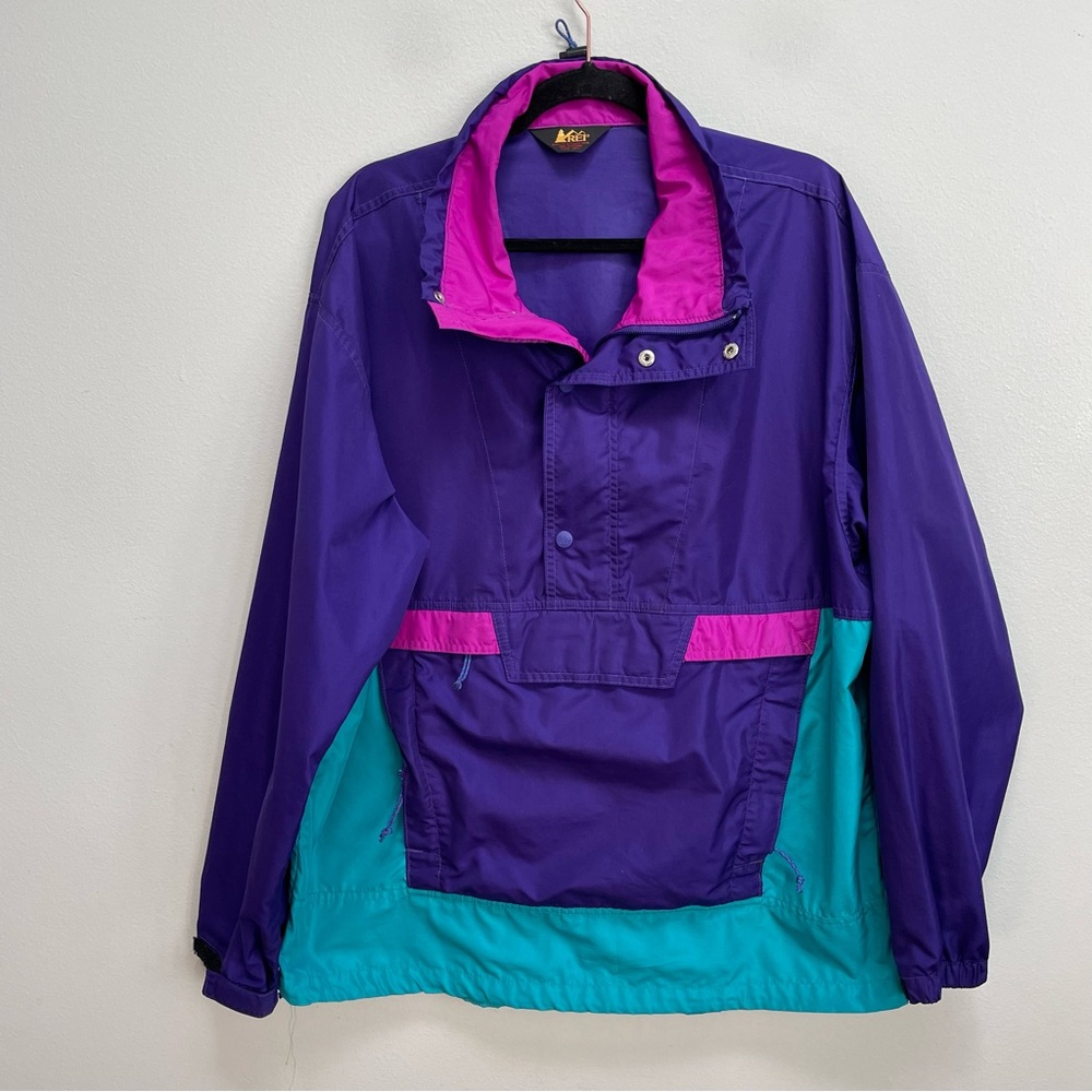 Vintage Rei Jacket 90s Color Block Anorak Nylon Windb… - Gem